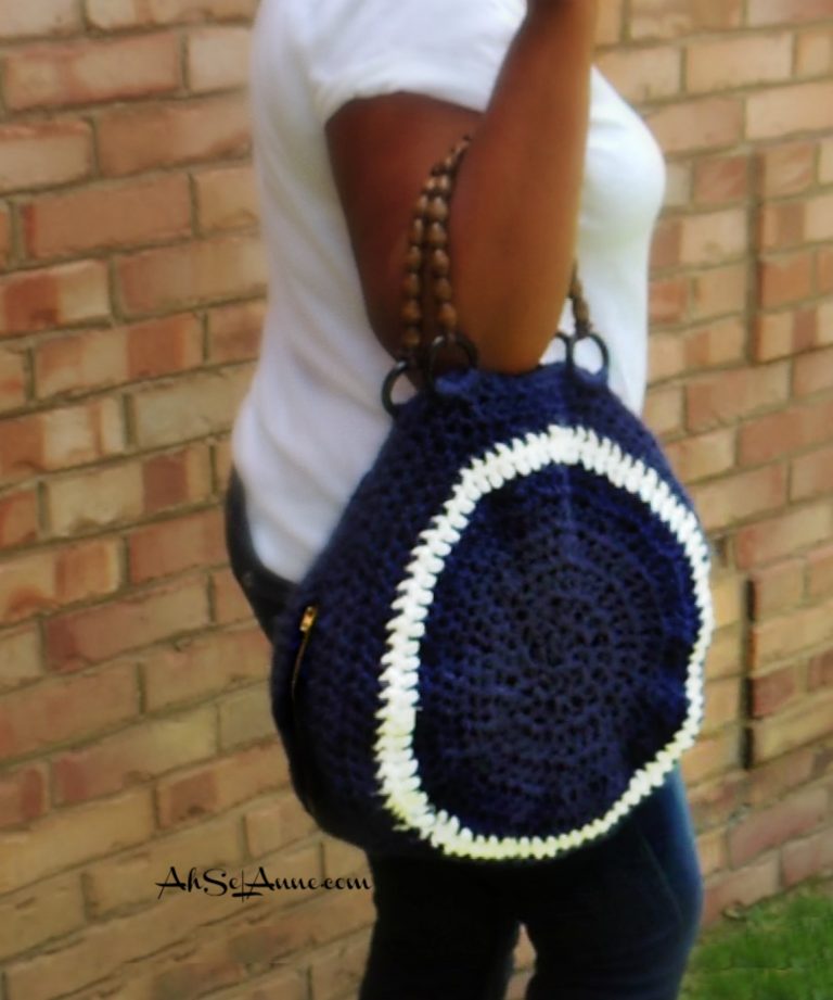 Round Crochet Purse - Crochet Round Bag - Free Pattern - Ahsel Anne