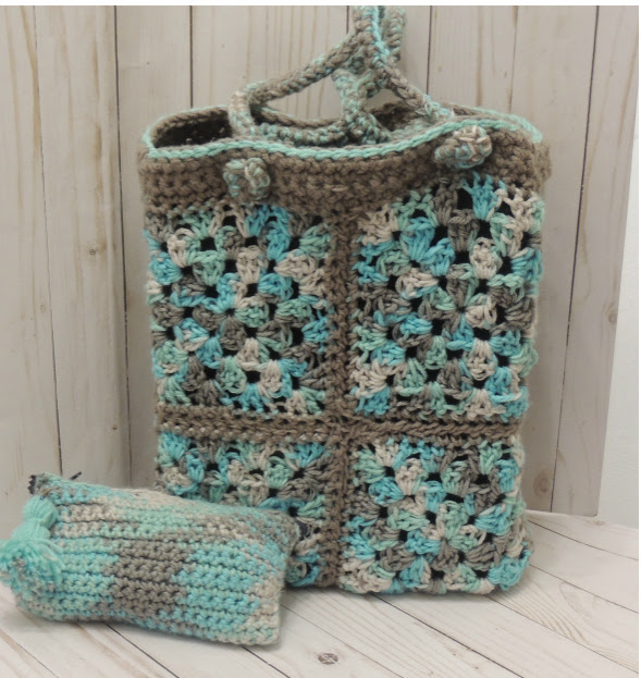Granny Square Tote - Crochet Tote - Free Pattern Ahsel Anne