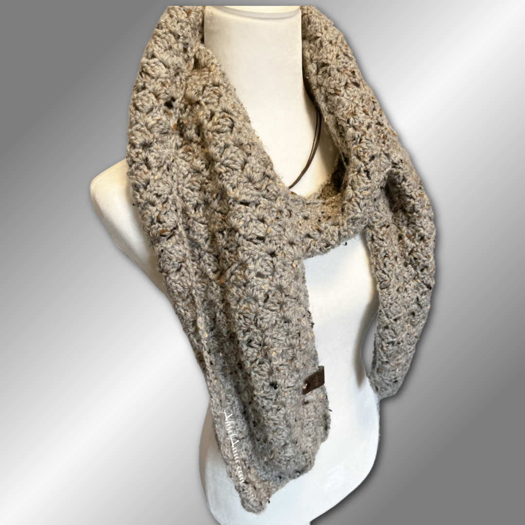 How to Crochet a Wide Scarf - Ahsel Anne